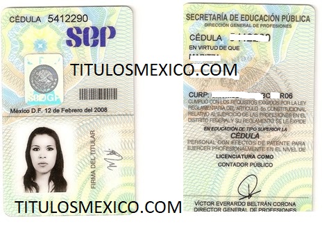 COMPRAR CEDULAS PROFESIONALES